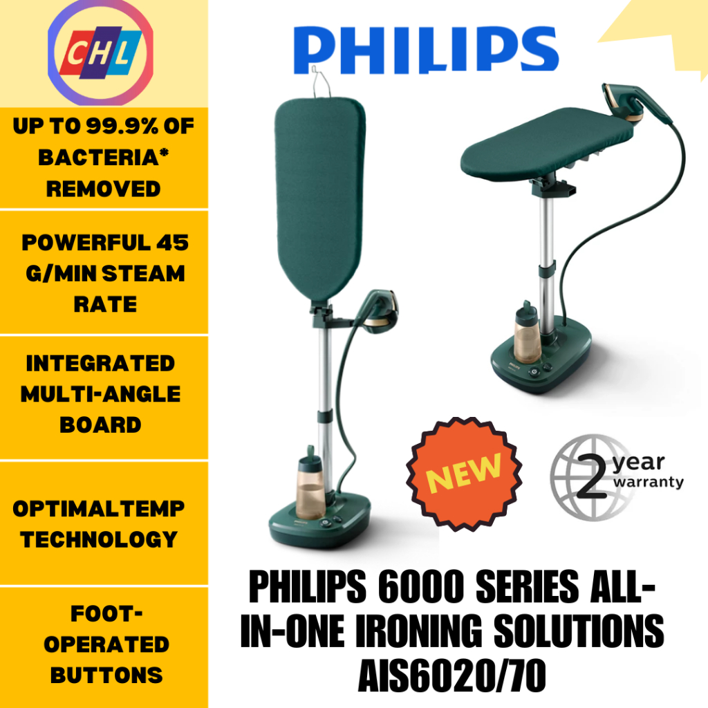 PHILIPS 6000 SERIES ALL-IN-ONE IRONING SOLUTIONS GARMENT STEAMER ...