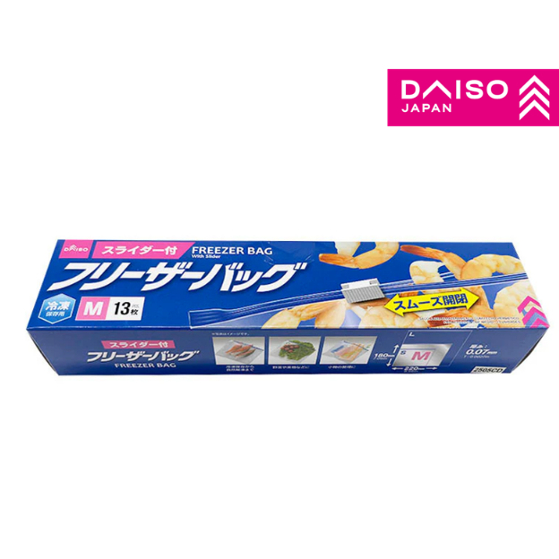 DAISO No-5140 Freezer Bag With Slider ( M - 13 sheets ) | Shopee Malaysia