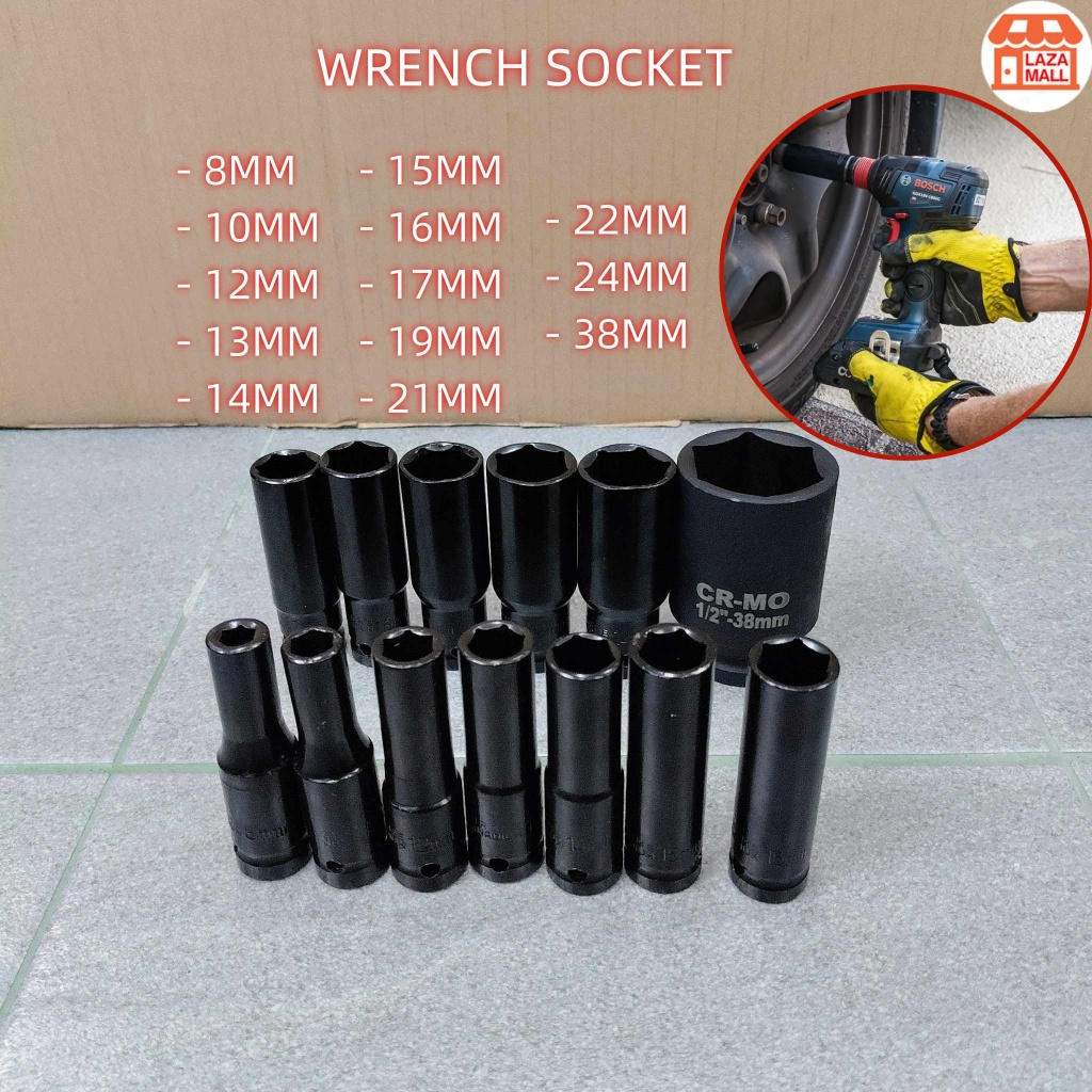 LONG IMPACT WRENCH SOCKET 1/2'' (4HUN) ADAPTER EXTENSION HEAD CAR ...