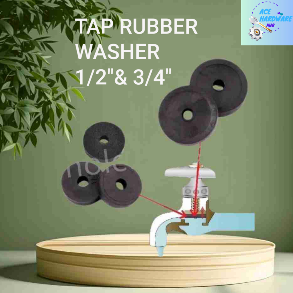 Tap Rubber Washer Plastic Water Tap Rubber Washer Getah Paip 1/2" 15mm ...