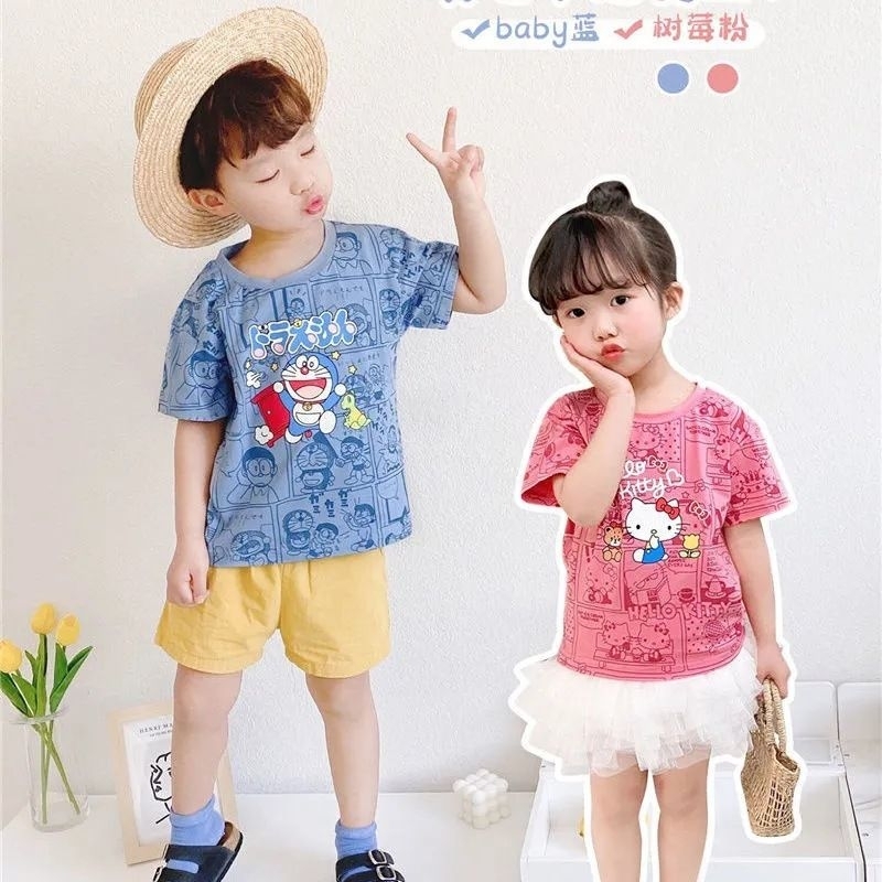 Hari Raya Kids Girl Boy Cloth Hello Kitty Doraemon Comfort T-Shirt Baju ...