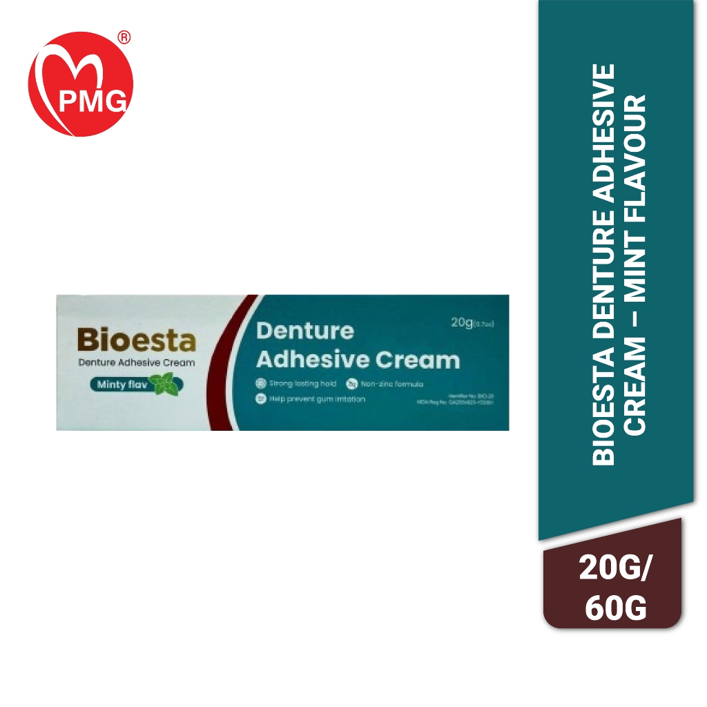 [PMG PHARMACY] Bioesta Denture Adhesive Cream 20g/60g – Mint Flavour ...