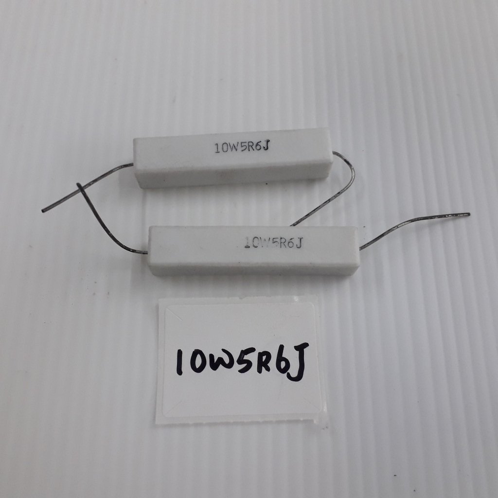 (2PCS SET 10W5R6J) (10W5.6 ohmJ) 5.6R ±5% 10W, Axial Lead Through Hole ...
