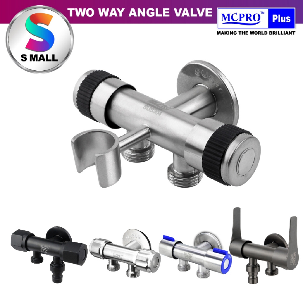 MCPRO STAINLESS STEEL SUS304 Kitchen Bathroom Two Way Stop Angle Valve ...