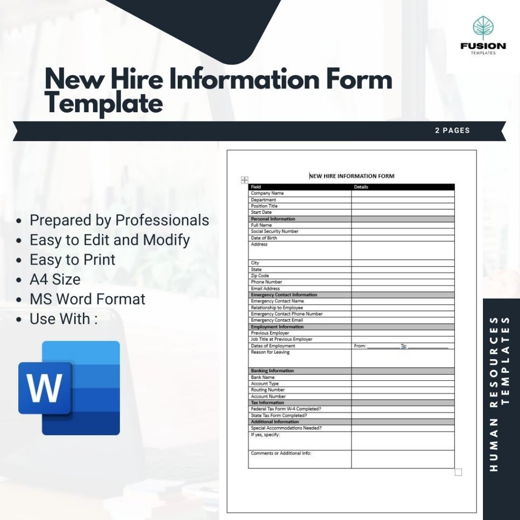 New Hire Information Form Template | Shopee Malaysia
