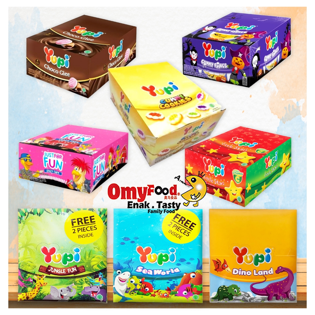 144g Yupi Gummy [Jungle Fun/Dino Land/Sea World/GummyCookies/Little ...