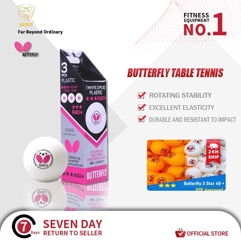 BUTTERFLY THREE-STAR BALL Official Ball Partner 40+ New plastic ball ...