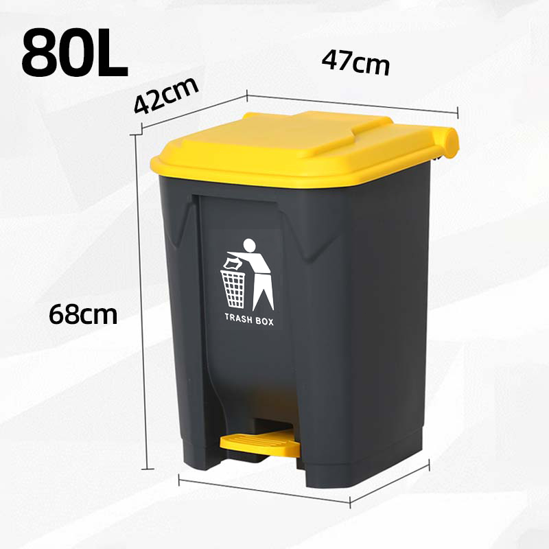 Plastic Commercial Dustbin Big With Foot Pedal Cover Kitchen Trash Can ...