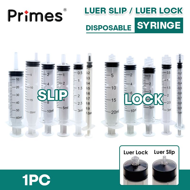 1PC Disposable Luer Lock Syringe Luer Slip Syringe Measuring Plastic Sterile Syringe First Aid ...