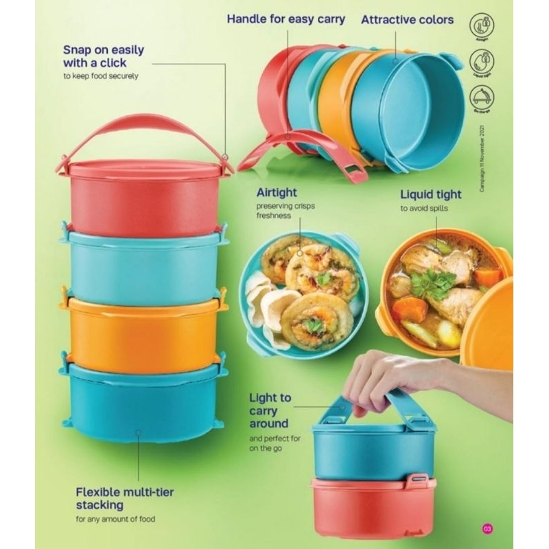 Tupperware Tup Tiffin, Click To Go, Double Deep | Shopee Malaysia