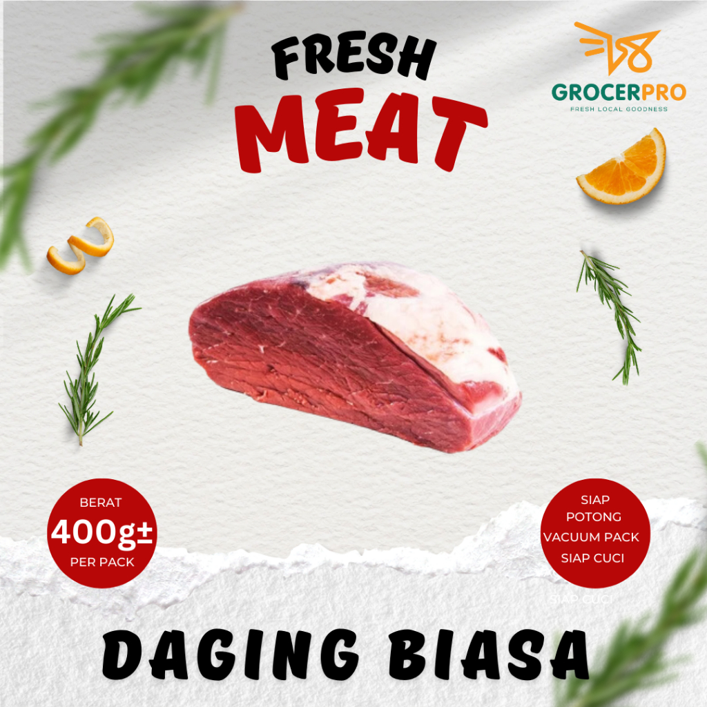 [DELIVERY SEMENANJUNG] DAGING BIASA 400G LEMBU PEJAL SEGAR SIAP POTONG ...