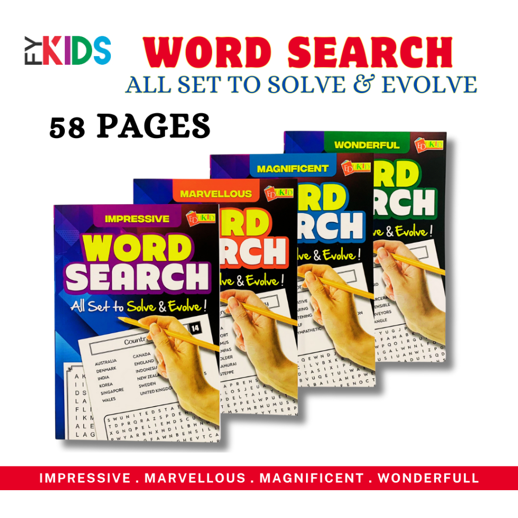 FYKIDS - NEW WORD SEARCH (NIPIS) - 4 Title - 58 Word Search - Buku Cari ...