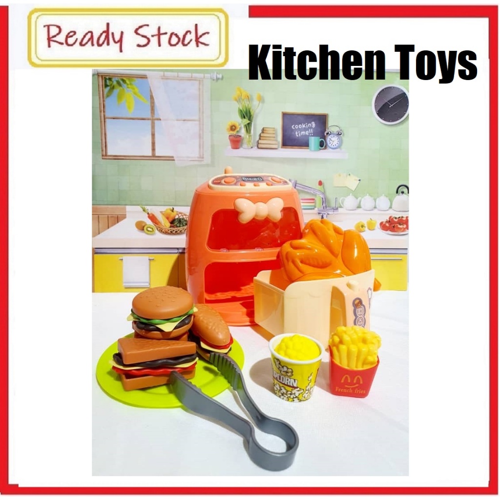 Simulate Kitchen Cooking Toy Play Set For Kid Mini Air Fryer Food ...