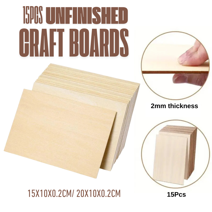 15Pcs 150/200x100mm Basswood Craft Board Model Toys Building Carving ...