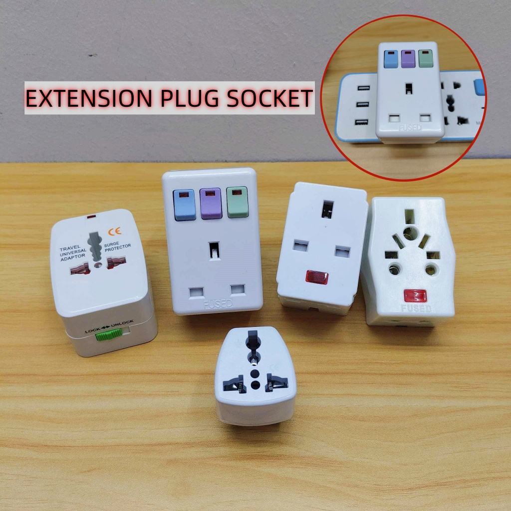 PLUG SOCKET 3 WAY UNIVERSAL 3PIN TRAVEL SOCKET SWITCH ELECTRICAL ...