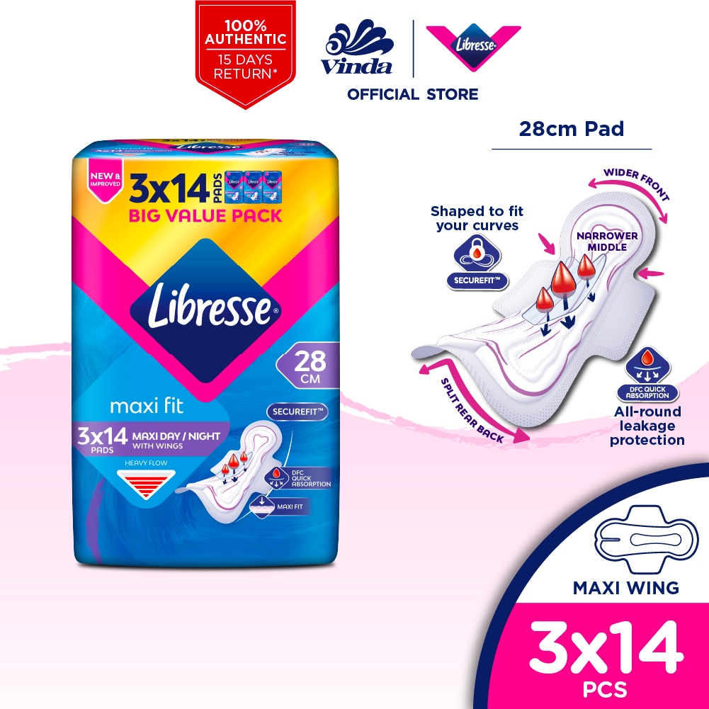 Libresse Maxi Wings Pads 28cm (3x14s) | Shopee Malaysia