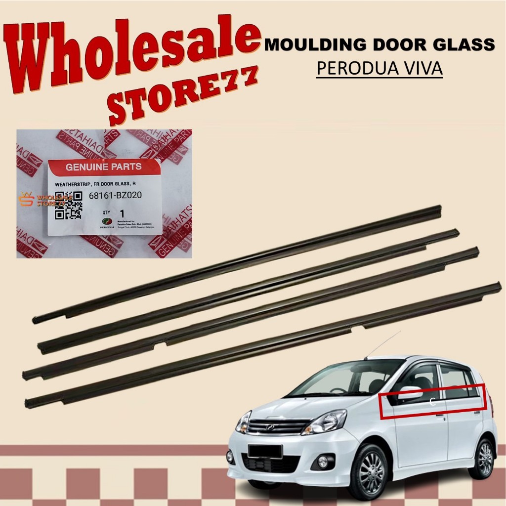 ORIGINAL | PERODUA VIVA MOULDING DOOR GLASS OUTER / GETAH LUAR CERMIN ...