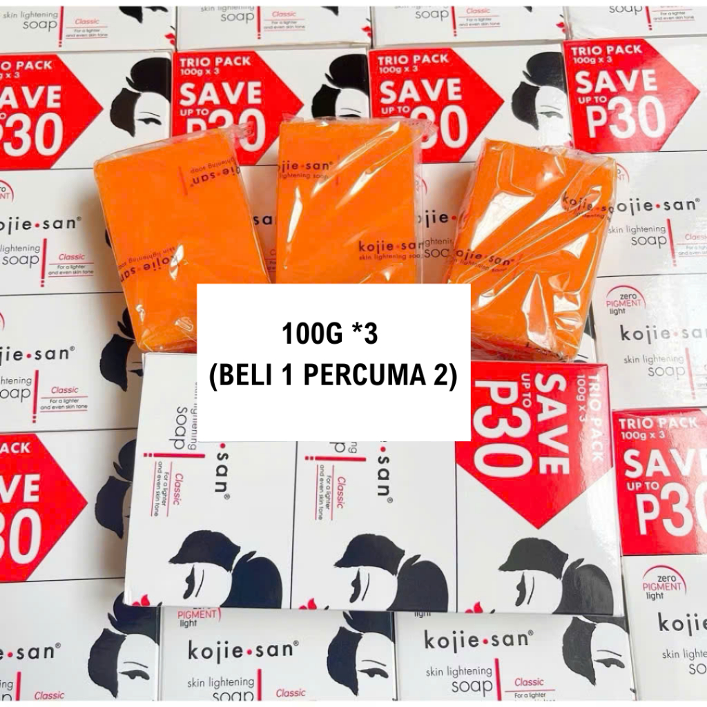 3 Pcs/Set Sabun Kojie San Original - Kojiesan/Kojisan/Kojic Acid Soap ...