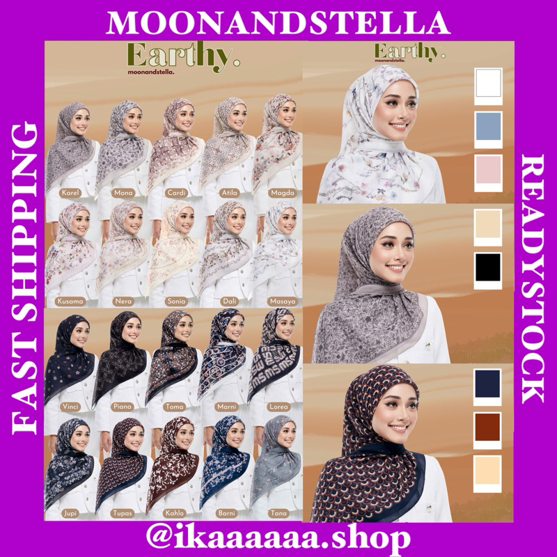 [Moonandstella] Tudung Bawal Printed Cotton Voile Bidang 45 Edisi ...