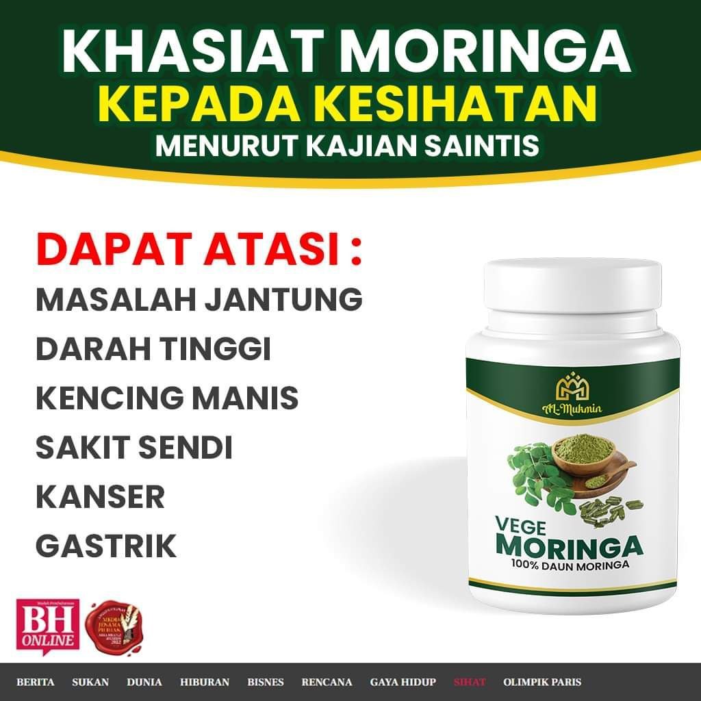 [ Ready Stock ] Moringa Al Mukmin 100% Original Natural Product Kapsul Moringa Original Daun ...