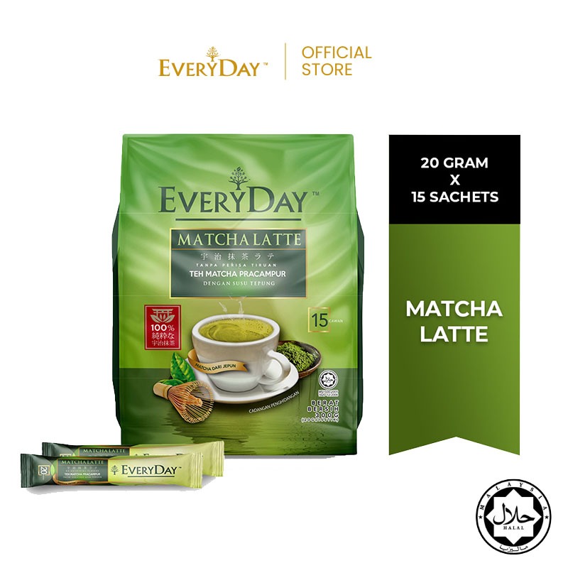 EVERYDAY Matcha Latte (20g x 15 Sachets x 1 Pack) | Shopee Malaysia