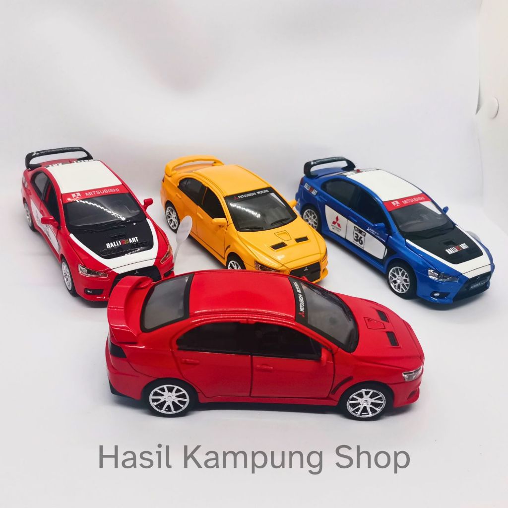 Kereta mainan Diecast 1:32 Mitsubishi Lancer Evo 10 X dengan lampu ...