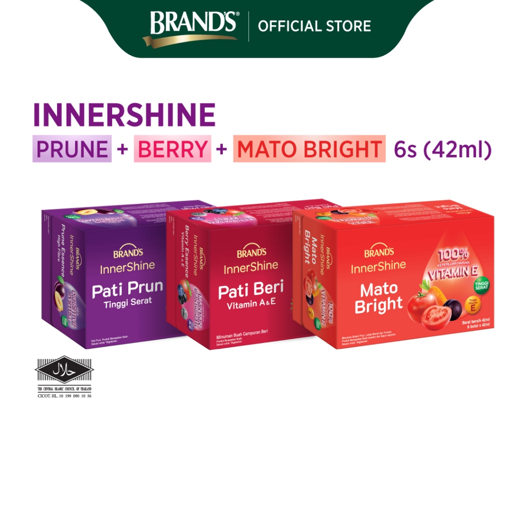 BRAND'S InnerShine Prune 6's + Mato Bright 6's + Berry 6's (42ml ...