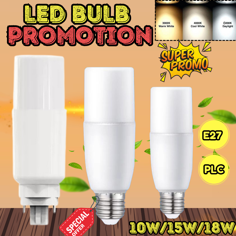 🔥PROMO🔥LED Bulb E27 10W 15W / LED Stick Bulb 10W 15W DAYLIGHT COOLWHITE ...