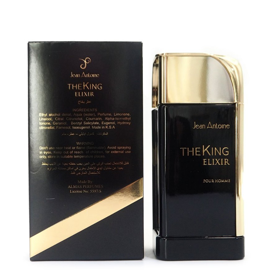 THE KING ELIXIR POUR HOMME 100ML EAU DE PARFUM NATURAL SPRAY BY JEAN ...
