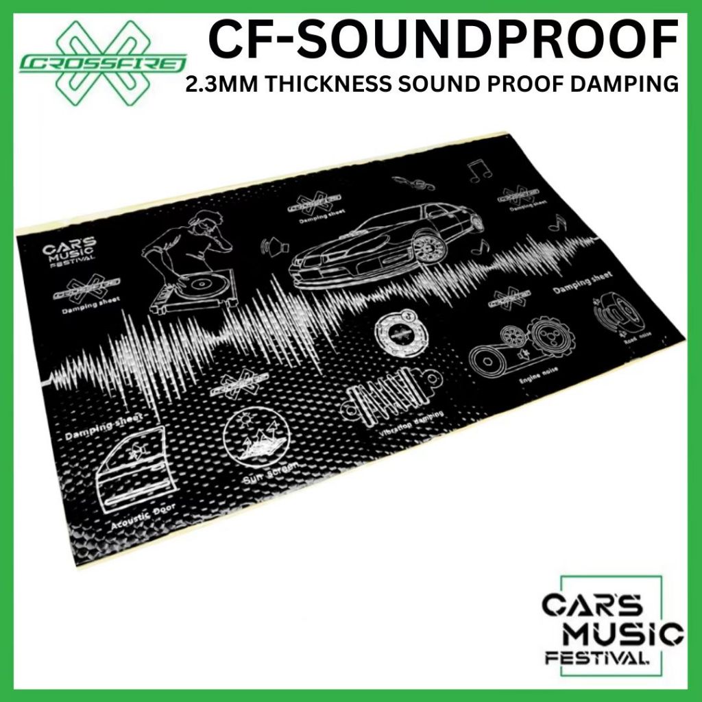 CROSSFIRE [CF-SOUNDPROOF] 2.3mm Thickness Car Soundproof Damping | High ...