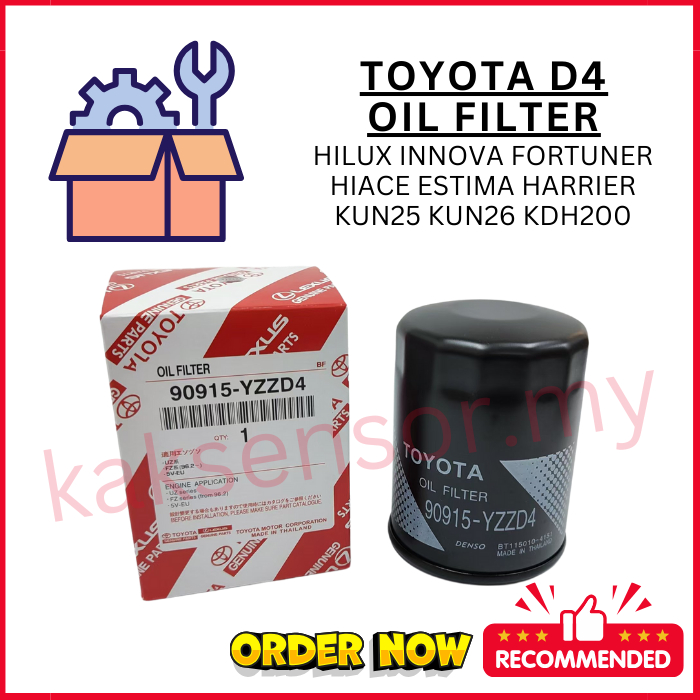 TOYOTA 90915-YZZD4 OIL FILTER - HILUX KUN25 KUN26/ INNOVA/ HIACE ...