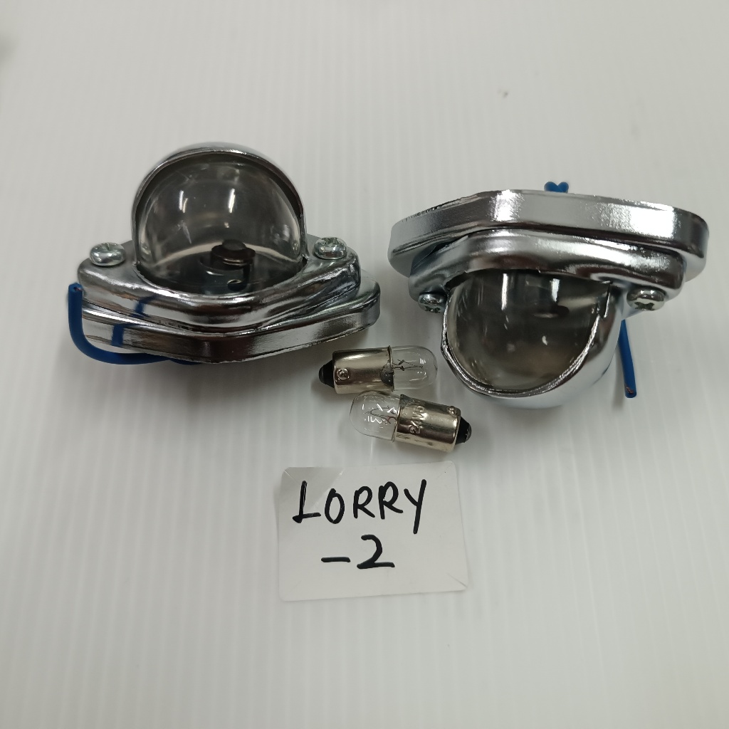 (2PCS LORRY-2) (DC24V) (65mm length) IRONUNIVERSAL CHROME REAR LICENSE ...