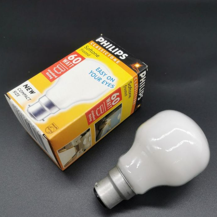 PHILIPS BULB B22 60W Softone Standard Light Soft White Mentol Lampu 灯泡 ...