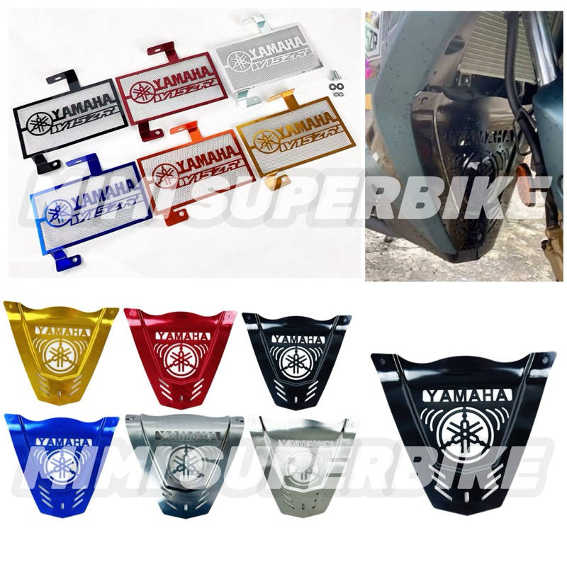 YAMAHA Y15ZR V1 V2 ENGINE & RADIATOR COVER ALLOY Y15 ENJIN COOLANT NET ...