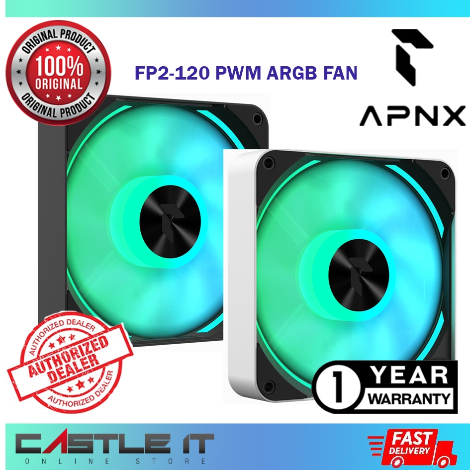 APNX FP2 12CM 120 PWM ARGB BLACK / WHITE 120mm Casing Fan For Chassis ...