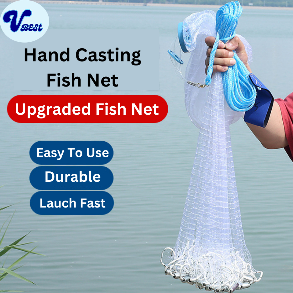 [READY STOCK] Jaring ikan fishing net bubu payung fish net nylon hand ...