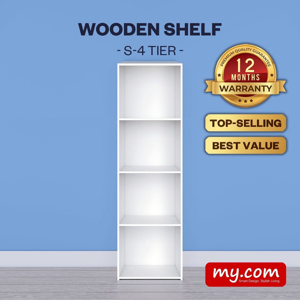 Rak Buku 4 Tingkat/4 Tier Bookshelf (S) my-com/DIY Utility Shelf ...