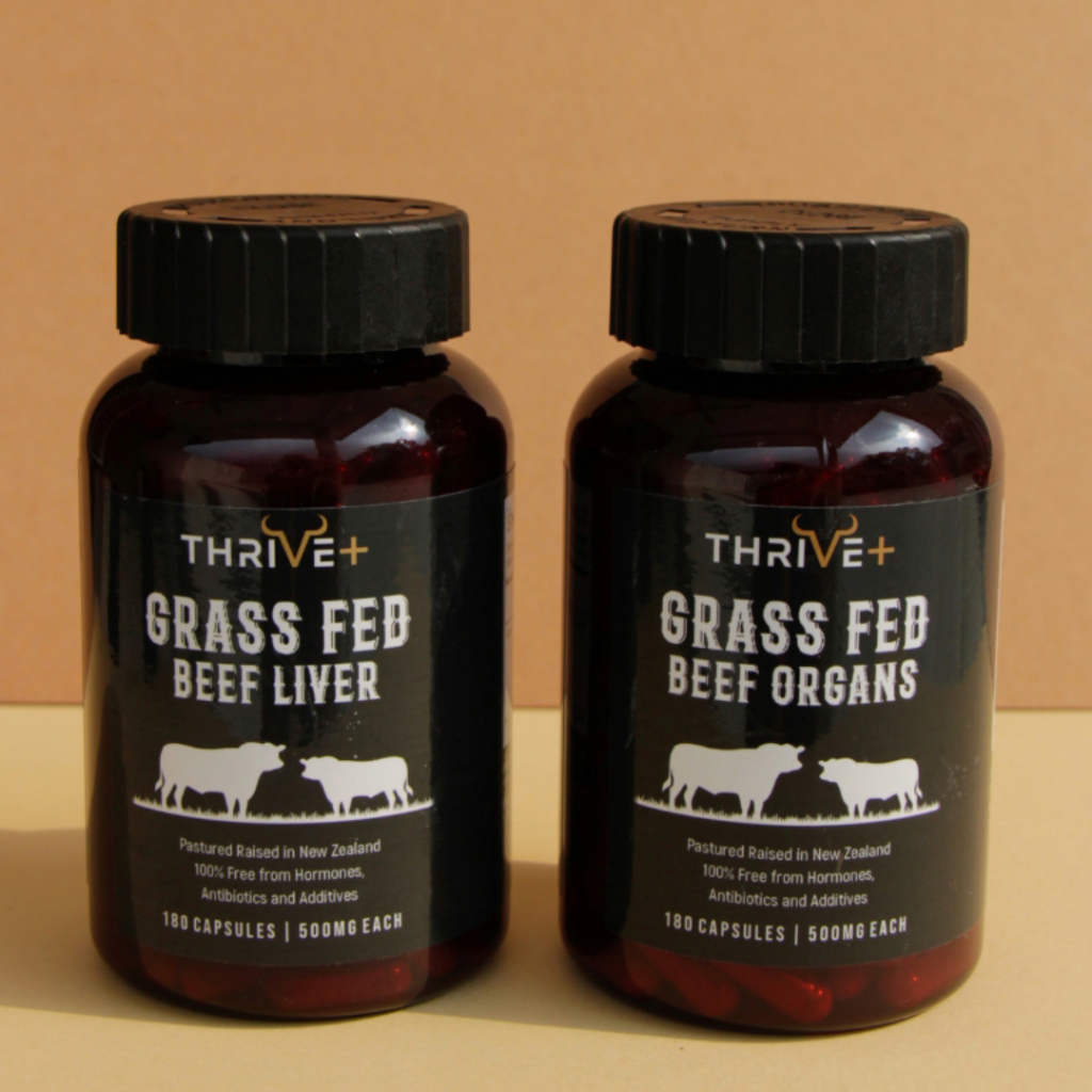 Thrive+ Grass Fed Desiccated Beef Organs + Beef Liver Supplements 180 ...