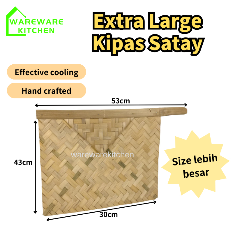 Bamboo Woven Hand Fan/Multipurpose Hand Fan/Kipas Satay/ Kipas BBQ ...