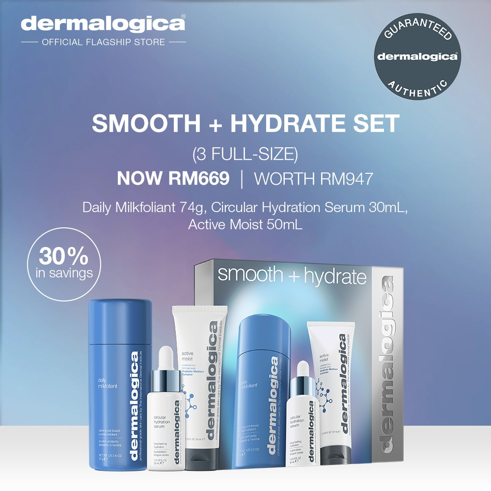[value set] dermalogica smooth + hydrate set (3 full-size), calmly ...