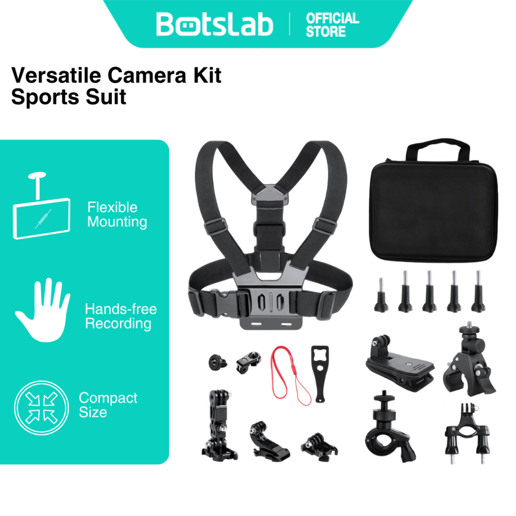 Botslab Versatile Camera V9H Sports Kit Accessories Dash Cam Sports Cam 4K Ultra AI Voice ...