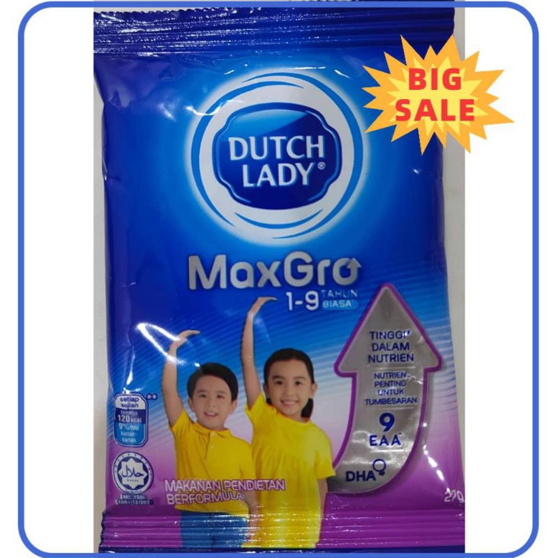 DUTCH LADY MAXGRO 1-9 TAHUN TRIAL SACHET (27g) | Shopee Malaysia