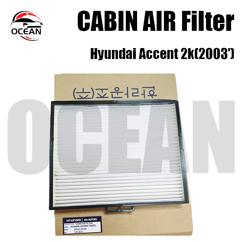 Hyundai Accent 2K (2003') Cabin Air Filter • Penapis Udara Kabin Kendaraan 97610-25150 (1PC ...