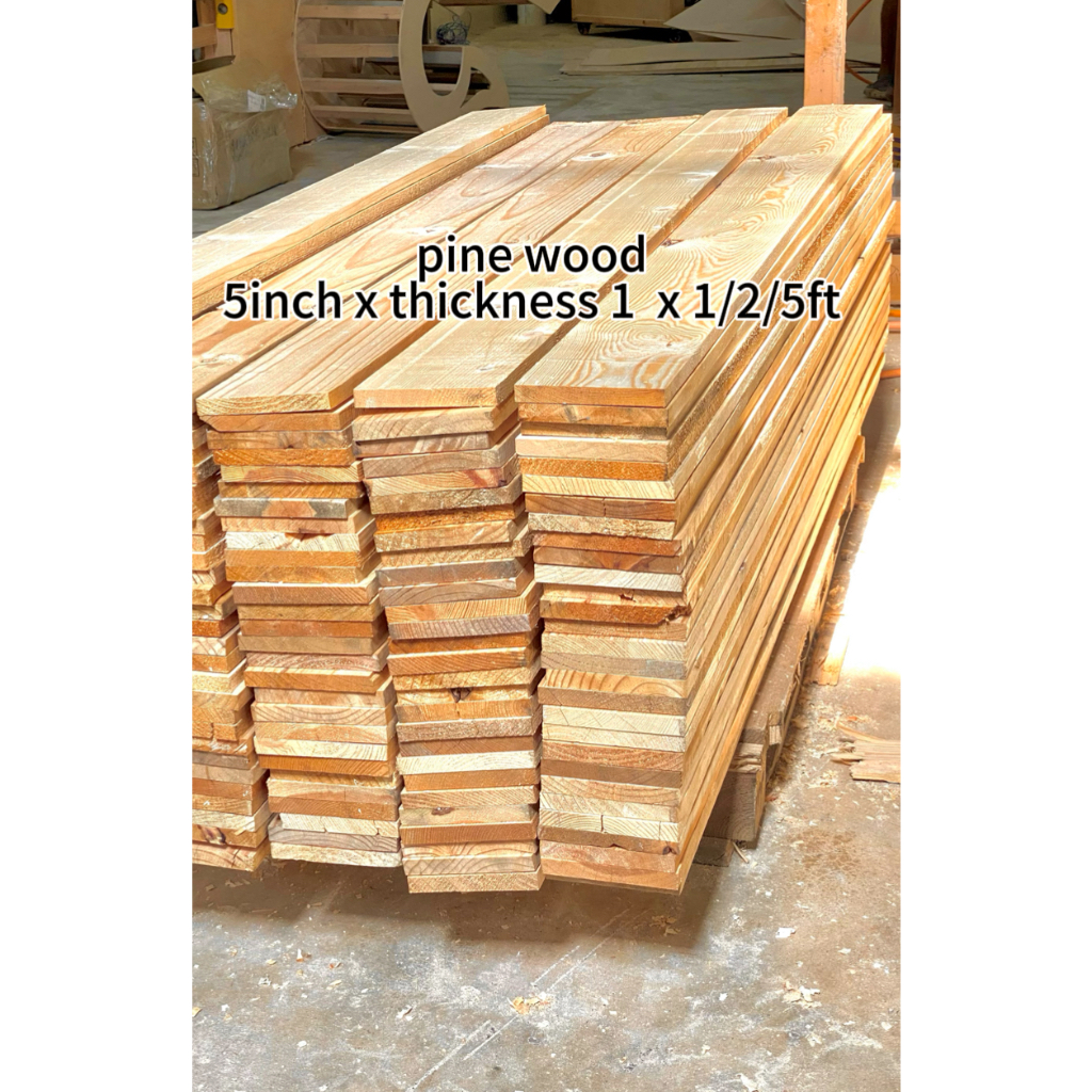 5 inch x T1 x 1/2/5 ft Recycle pine wood / siap ketam / DIY / recon ...