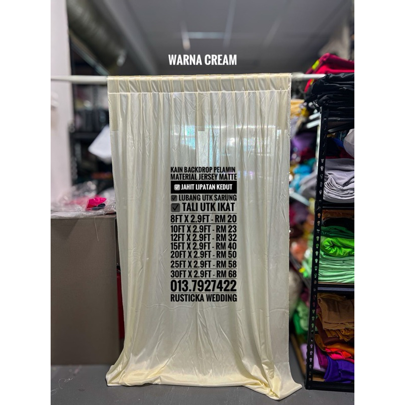 Page 3 Wedding Curtain Kain Backdrop Pelamin Jersey Matte Langsir Lebar ...