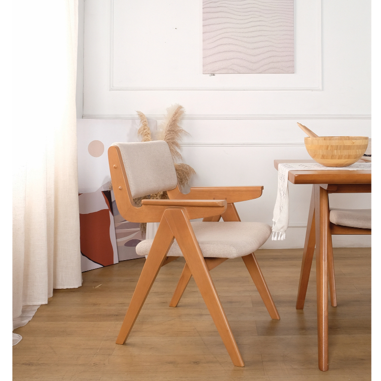 (2 units/set) MODA Bali Dining Arm Chair Full Solid Rubberwood, Kerusi ...