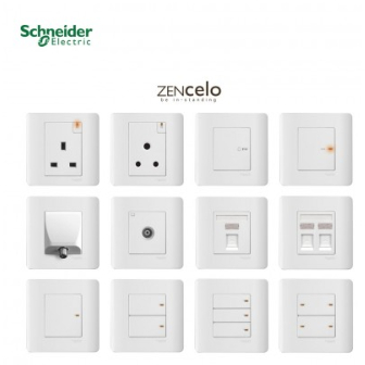 Switch| SCHNEIDER ZENCELO SERIES WHITE SWITCHES & SOCKETS [CLEAR STOCK ...