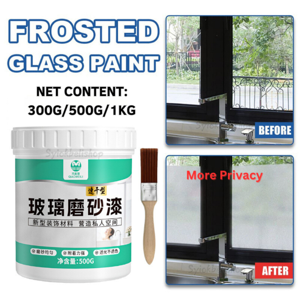 Frosted Glass Paint Privacy Paint Cat Kaca Glass Window Paint 500g ...