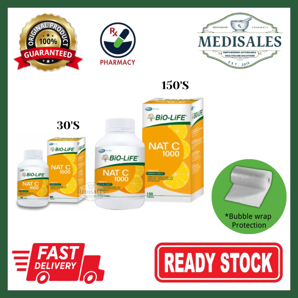 BIO-LIFE NAT C 1000MG TAB 30'S | 150'S (BIOLIFE) | Shopee Malaysia