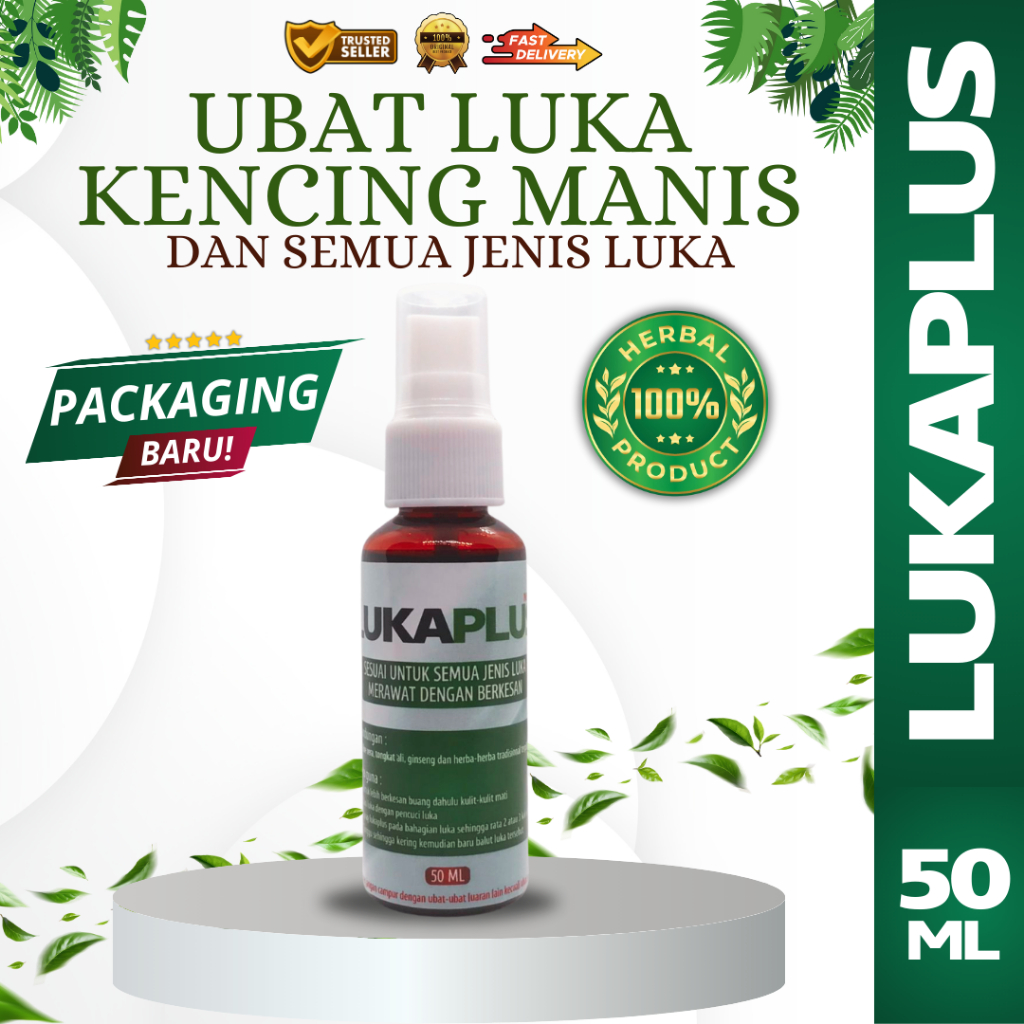 PEK BARU: LukaPlus Spray 50ml Ubat Luka Kencing Manis, Luka Kronik ...